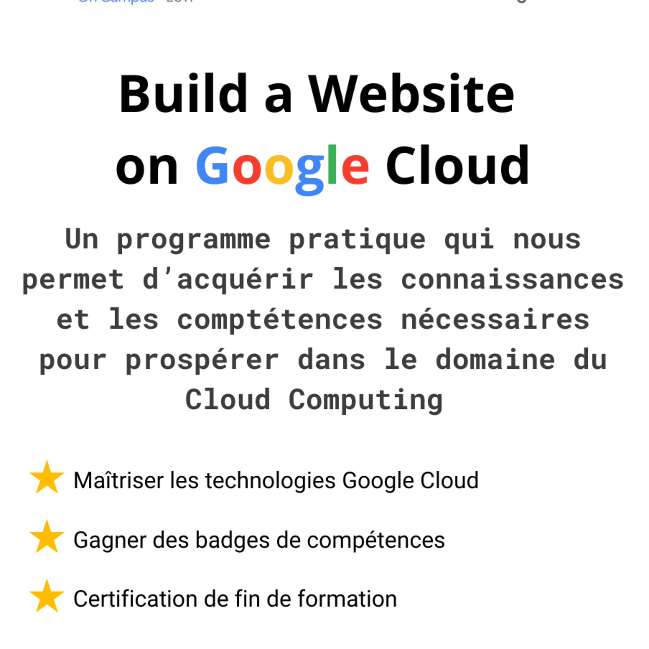 See Build a Website on Google Cloud at Google Developer Groups GDG on Campus École Supérieure ...